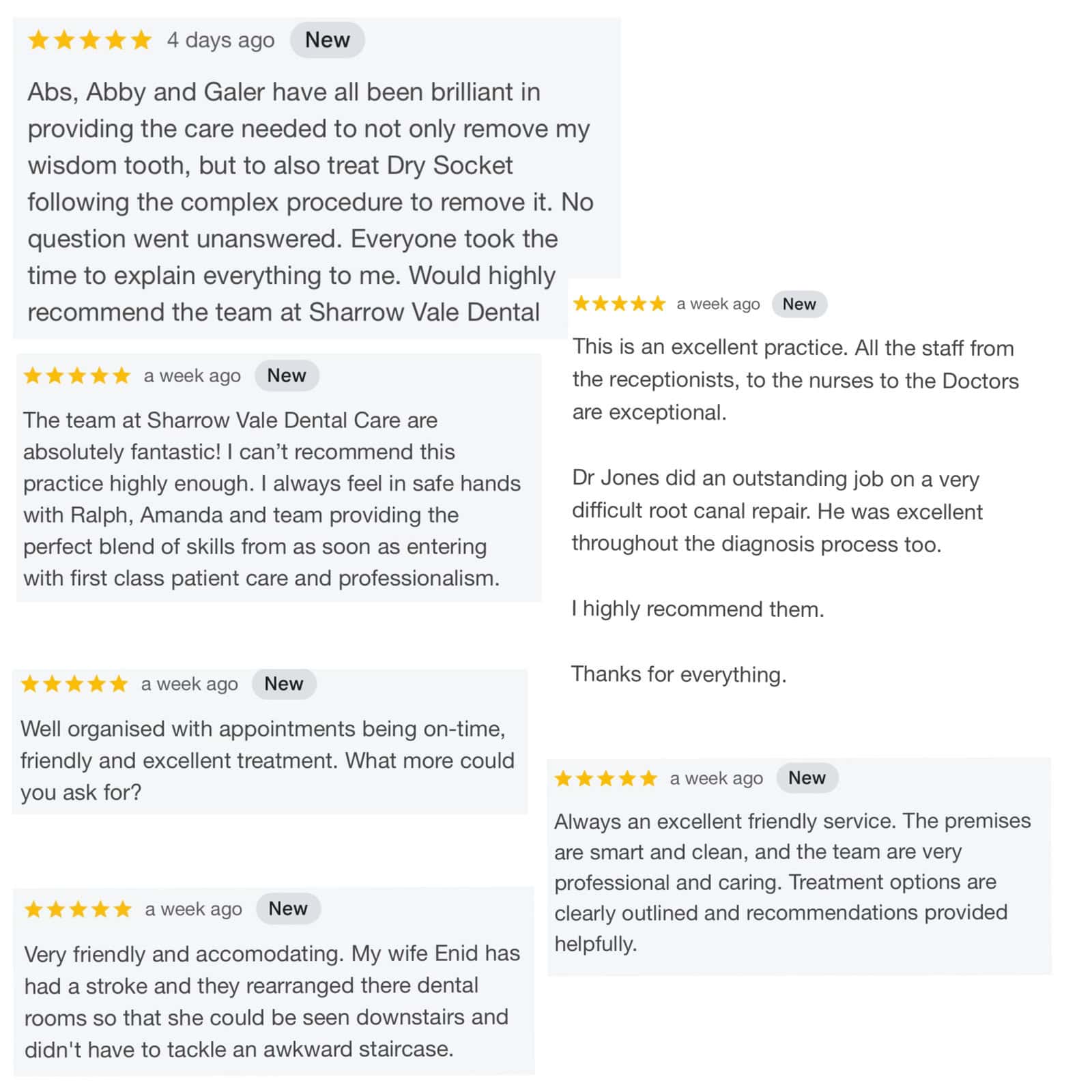 Reviews - Sharrow Vale Dental Care